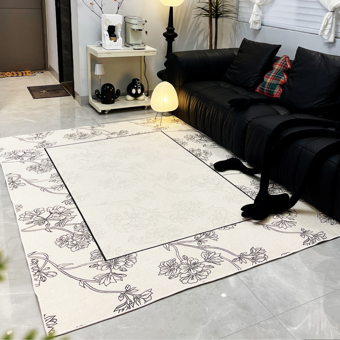 Monotone Flower Rug – Deco & Room
