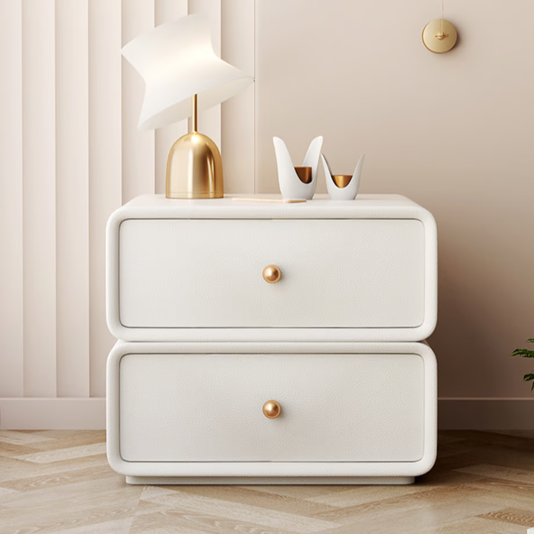 White leather side cabinet AM049 – Deco & Room